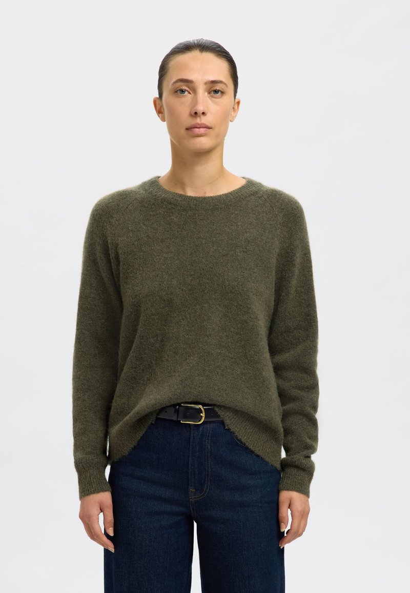 Selected Jumper - kalamata melange/dark green - Zalando.co.uk