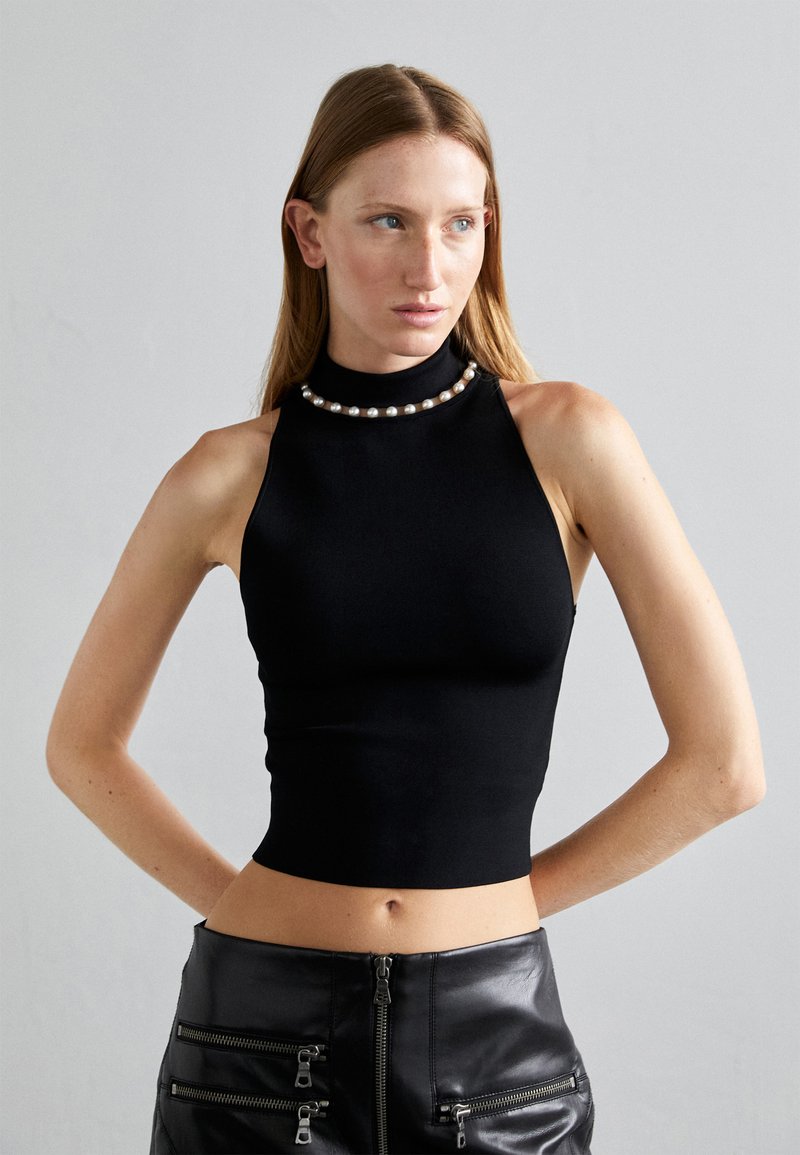 Alice + Olivia ANNALEE MOCK NECK HALTER - Top - black - Zalando.ie