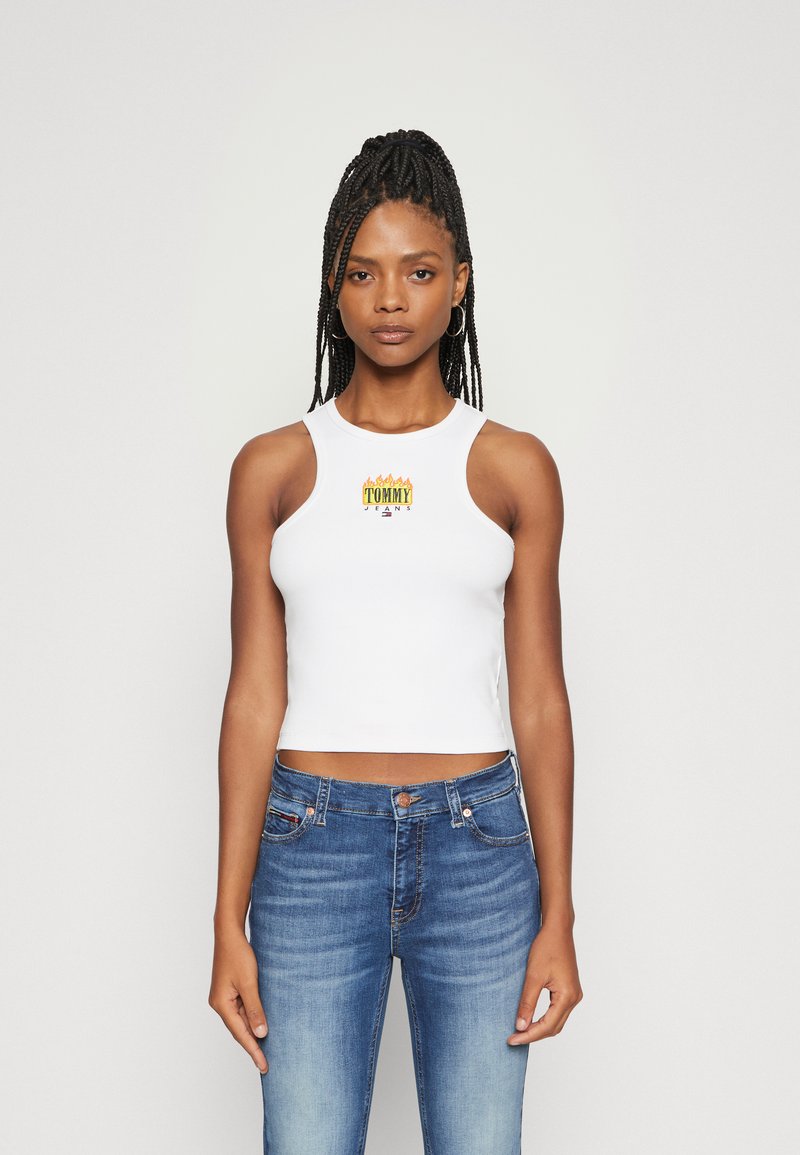 Tommy Jeans VINTAGE FLAME TANK - Top - white - Zalando.ie