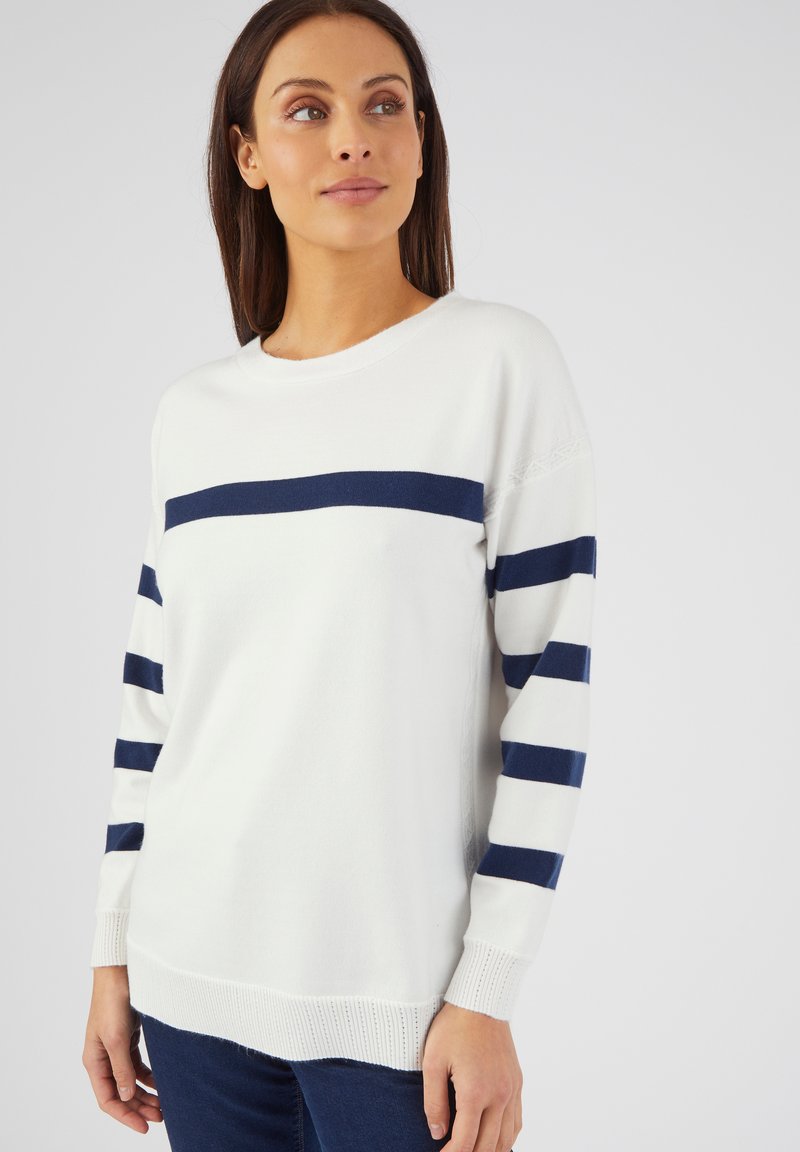 Damart RAYURES THERMOLACTYL - Pullover - blanc cassé/blanc - ZALANDO.FR