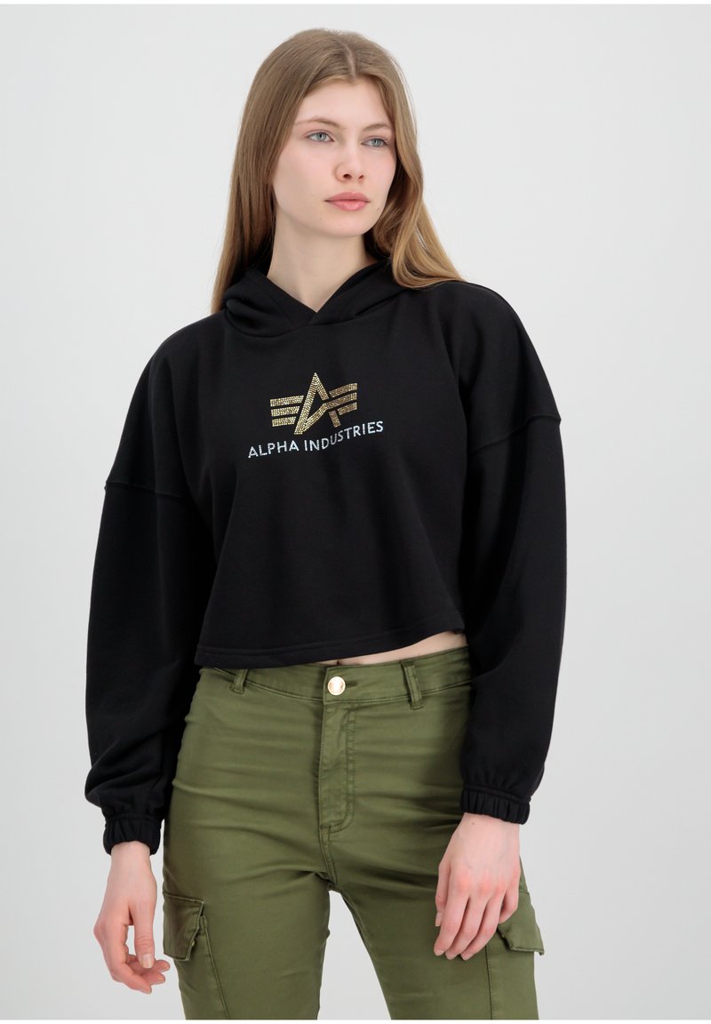 Alpha Industries CRYSTAL COS - Felpa con cappuccio - black/nero ...