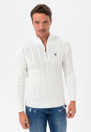 Felix Hardy CABLE HALF ZIPPER - Trui - light grey/lichtgrijs - Zalando.nl