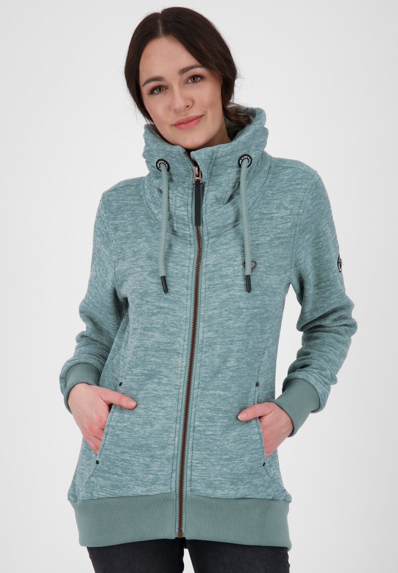 alife & kickin VIVIANAK F - Sweatjacke - pacific melange/grün-meliert ...