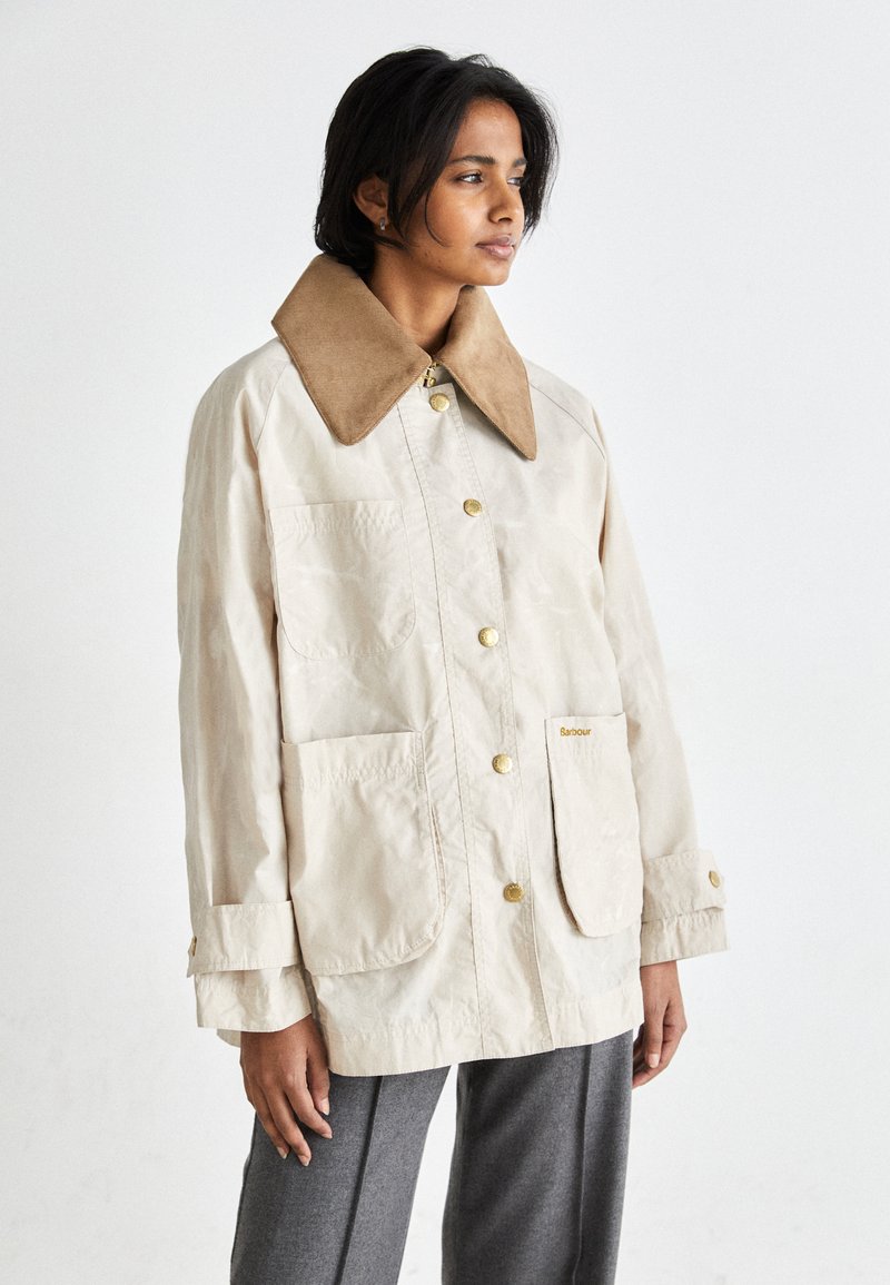 Barbour HUTTON SHOWERPROOF - Halflange jas - oatmeal/beige - Zalando.nl