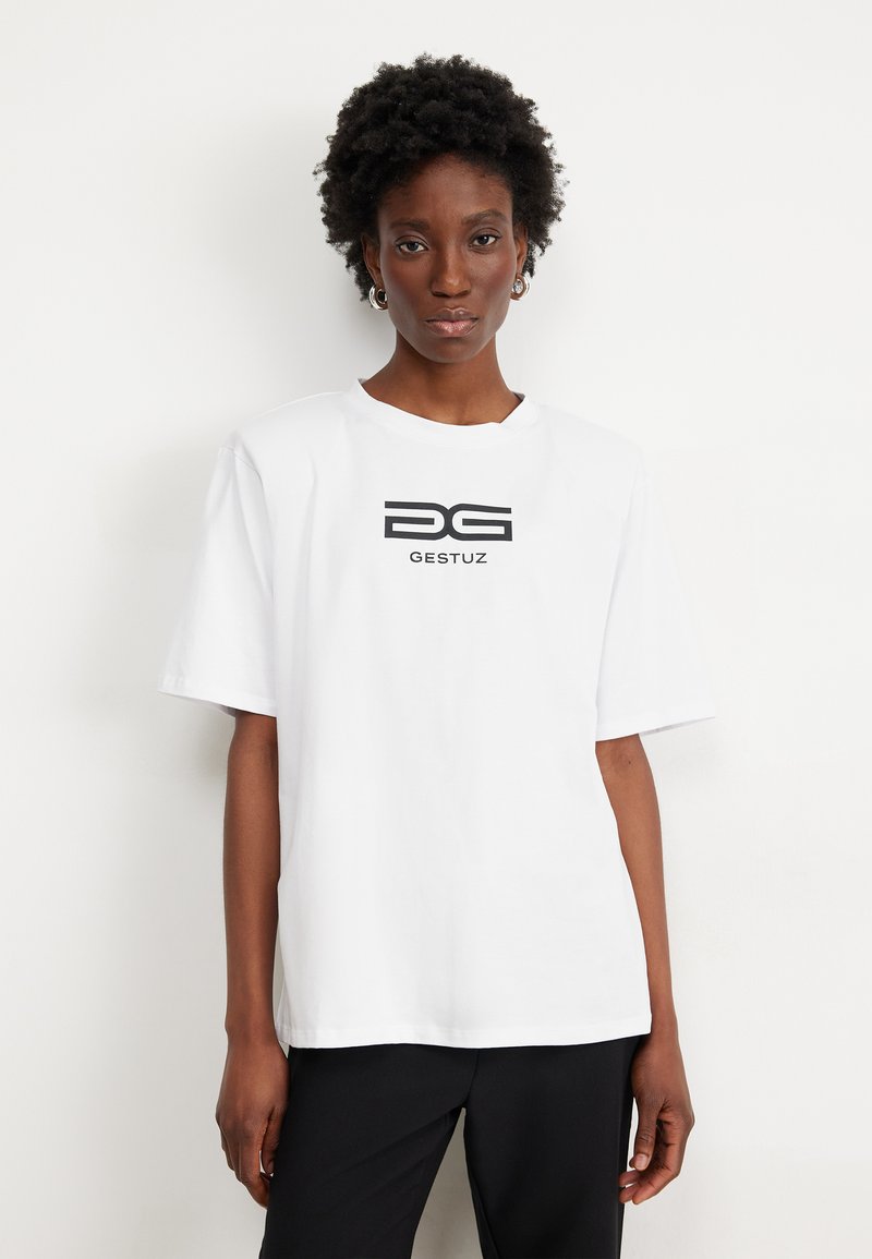 Gestuz SAMURILLYGZ TEE - T-Shirt print - bright white/weiß - Zalando.at