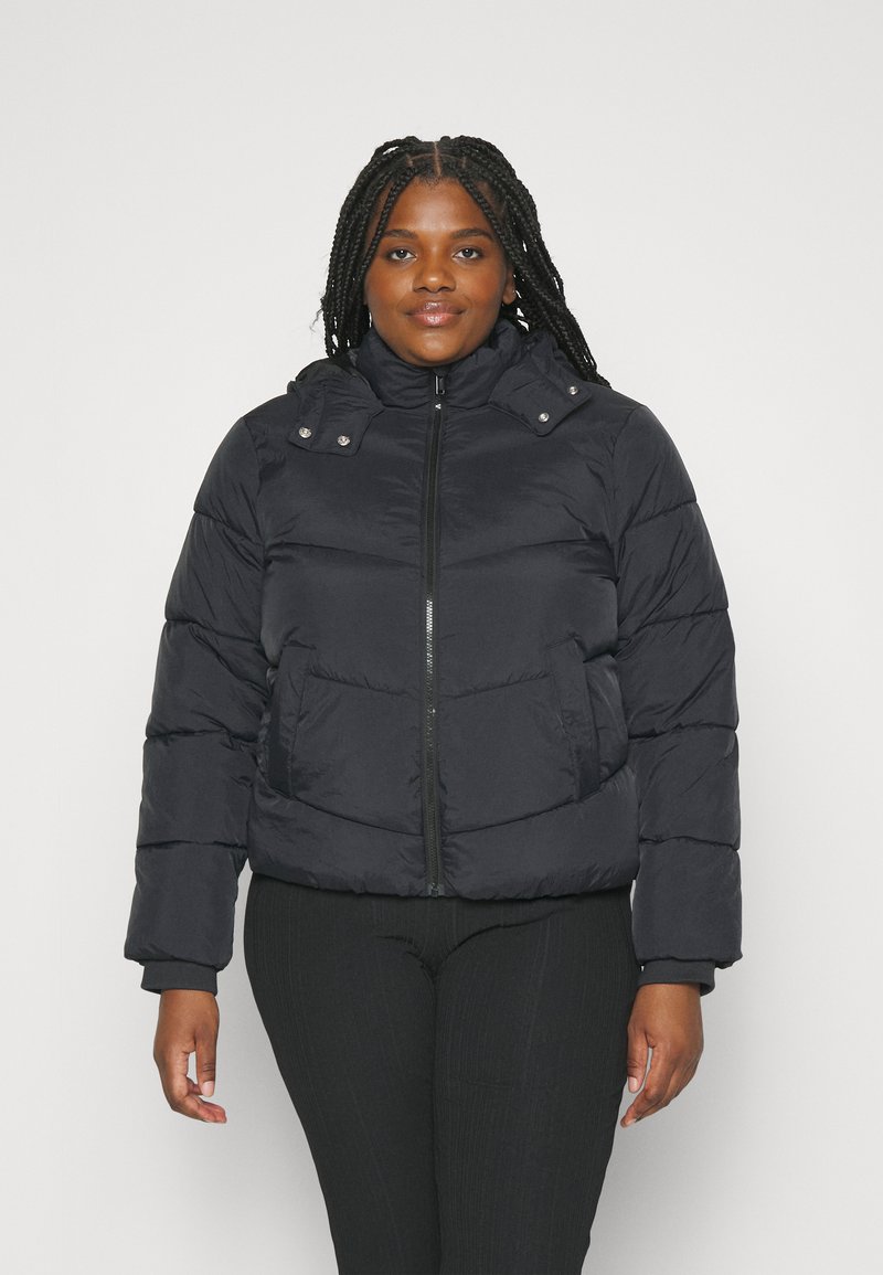 Pieces Curve PCJAMILLA SHORT PUFFER JACKET - Winter jacket - black ...