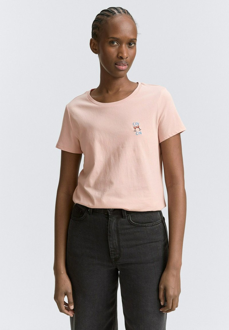 TOM TAILOR DENIM WITH CHEST EMBRO - T-Shirt print - rose smoke/rosa ...