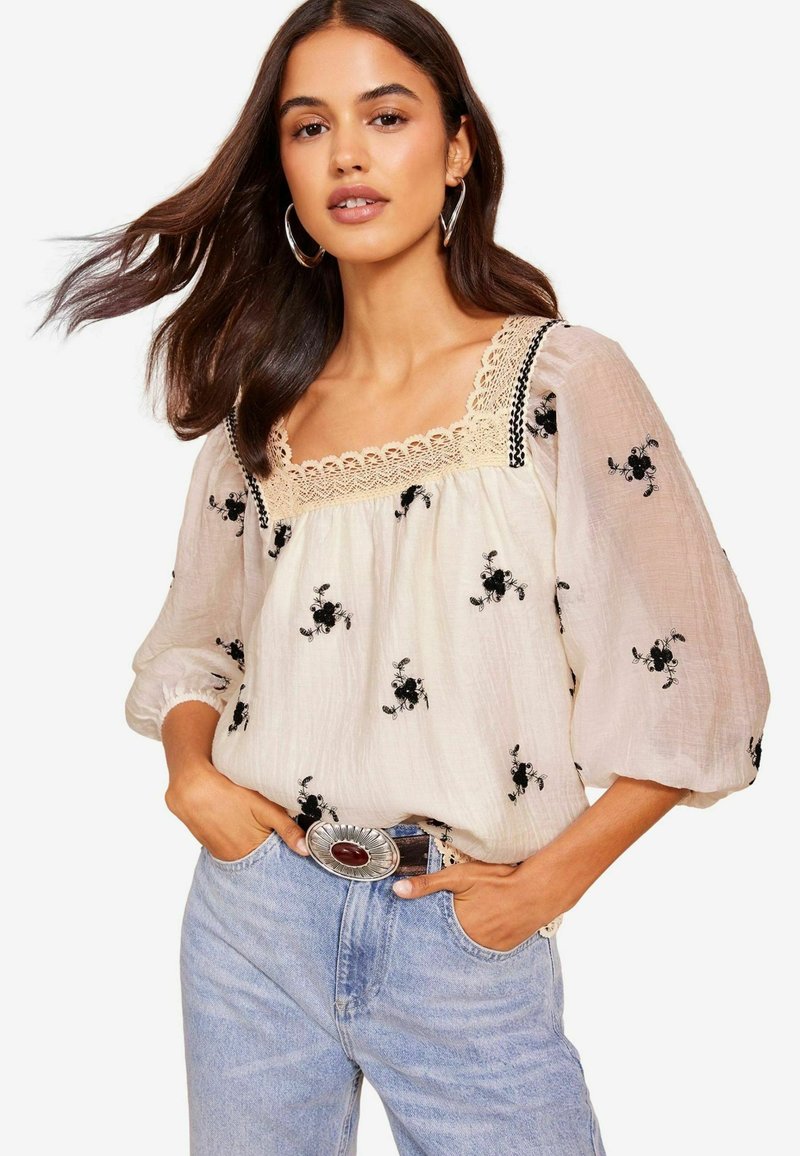 Friends Like These 3/4 SLEEVE EMBROIDERED-REGULAR FIT - Bluse - cream ...
