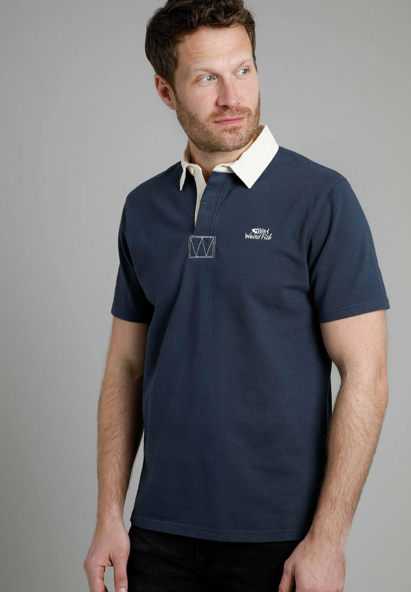 Weird Fish CLAYDON SHORT SLEEVE RUGBY - Polo shirt - dark navy/blue ...