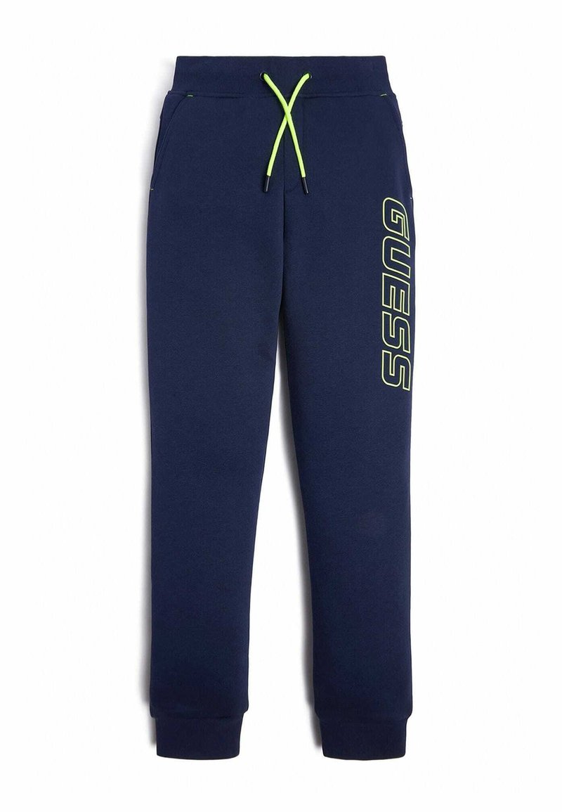 Guess MIT FRONTLOGO - Tracksuit bottoms - blau/blue - Zalando