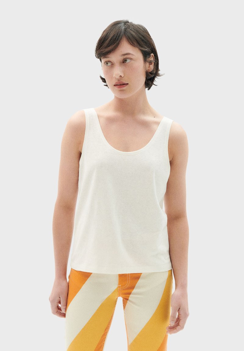 Thinking Mu TANK - Top - ivory/schwarz - Zalando.de