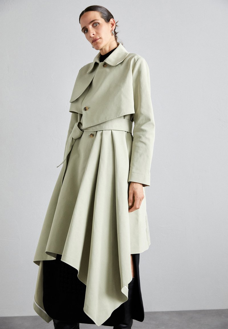 A.W.A.K.E. MODE DOUBLE BREASTED WITH ASYMMETRIC CUT - Trench - khaki ...