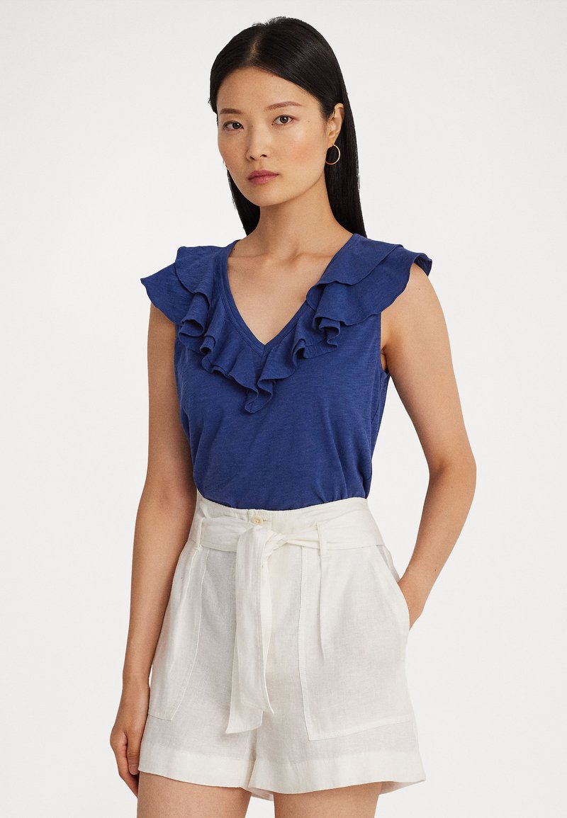 Lauren Ralph Lauren Tamille Sleeveless Basic T Shirt Indigo Sailblue Zalandode