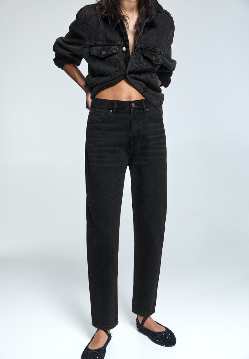 PULL&BEAR MOM - Straight leg jeans - black/zwart - Zalando.be