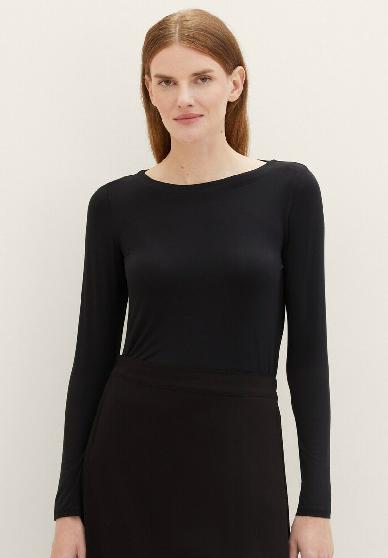 TOM TAILOR Camiseta de manga larga - deep black/negro - Zalando.es