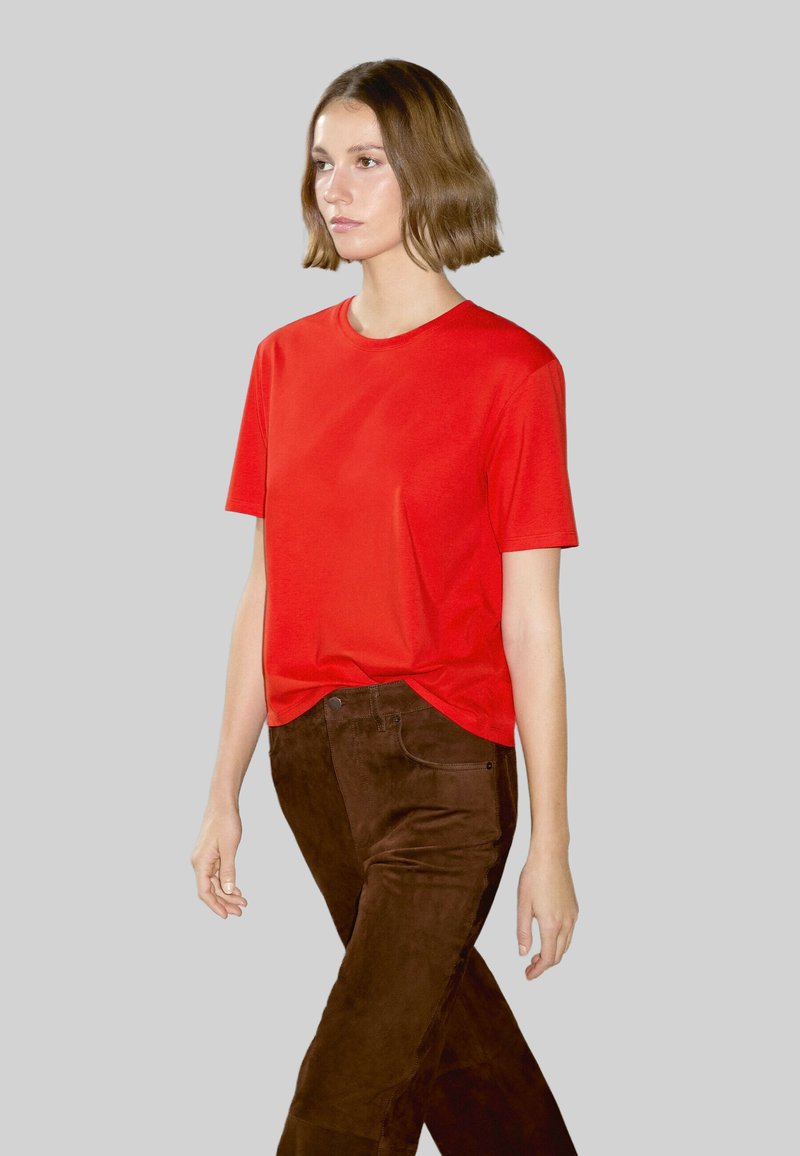 Massimo Dutti SHORT SLEEVE - T-Shirt basic - red/rot - Zalando