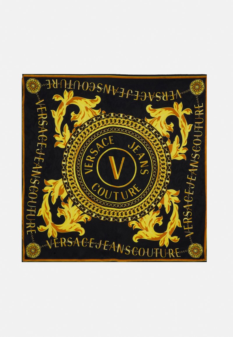 Versace Jeans Couture FOULARD LEAVES PATTERN - Foulard - black/gold ...