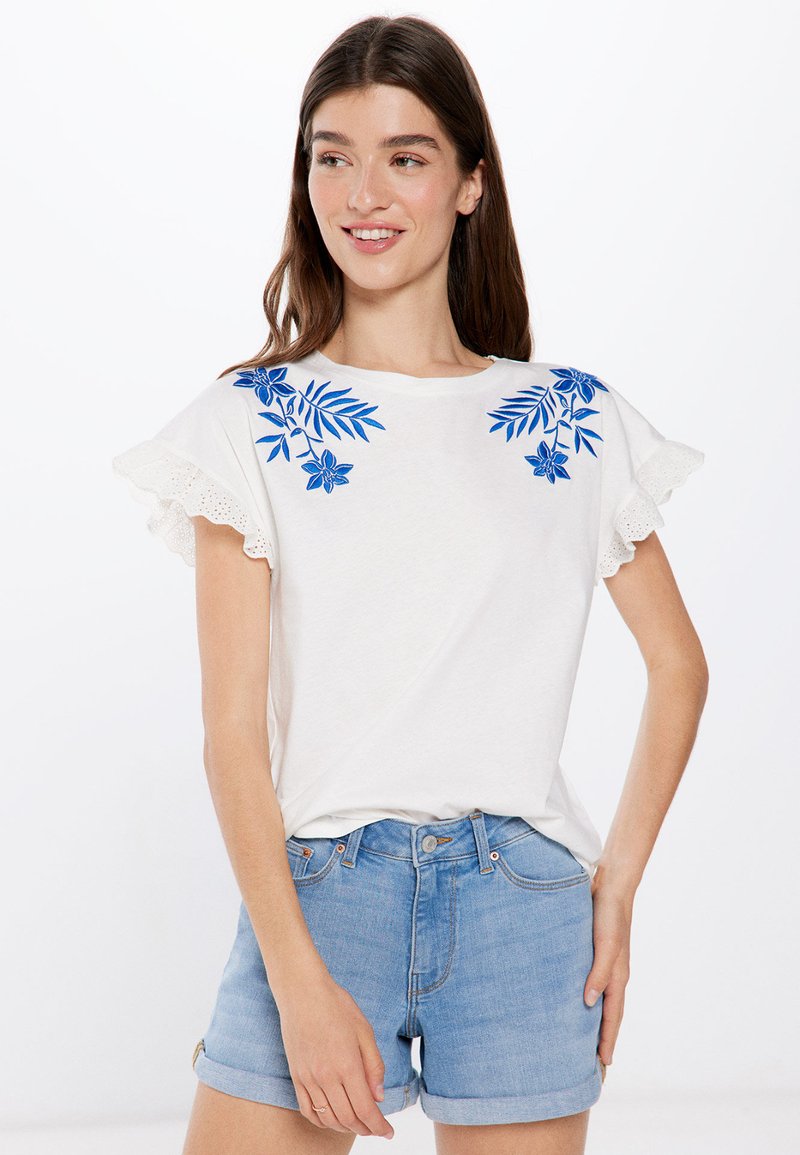 Springfield Print T-shirt - white - Zalando