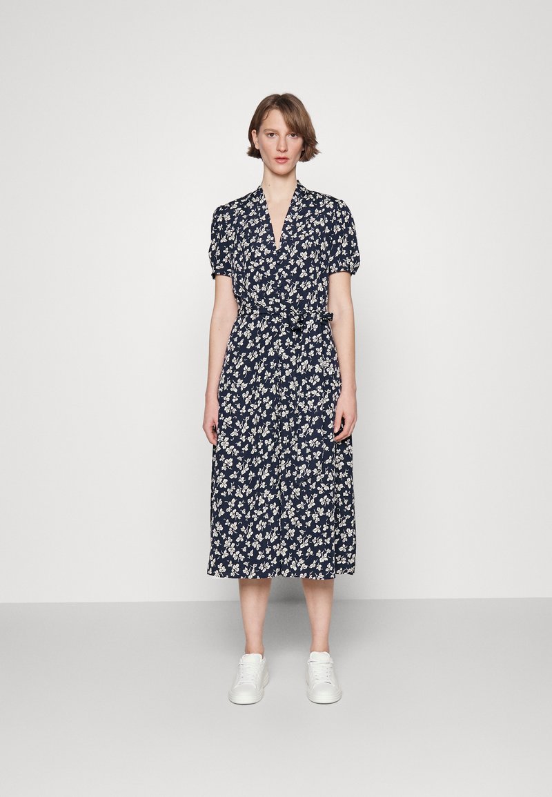 Lauren Ralph Lauren RALGIS-SHORT SLEEVE-DAY DRESS - Robe de jour - navy/cream/bleu marine ...