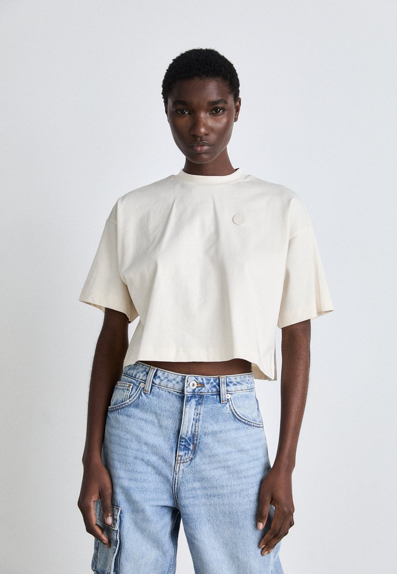 HUGO CROPPED - T-Shirt basic - open white/offwhite - Zalando.de