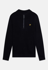 Lyle & Scott ZIP JUMPER - Stickad tröja - dark navy/mörkblå - Zalando.se