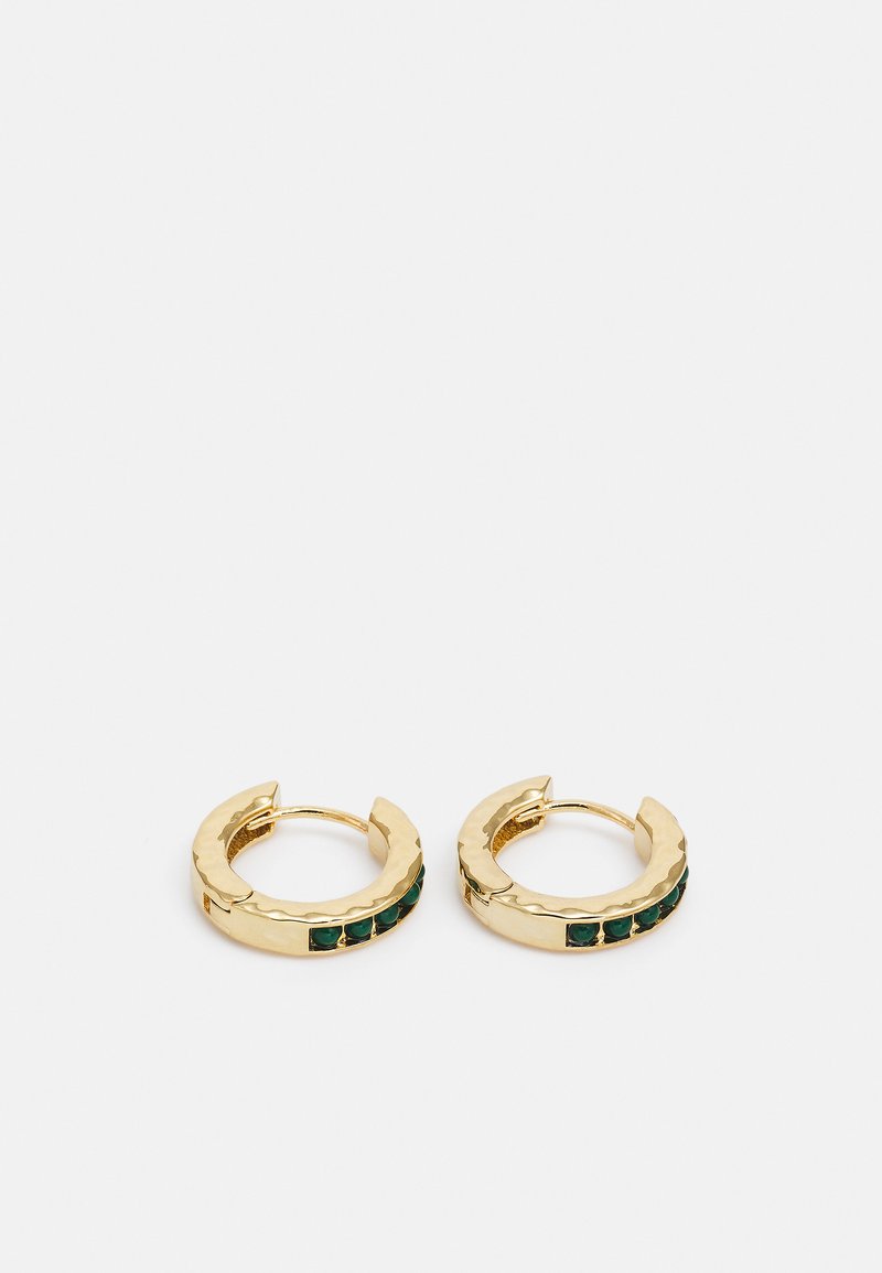 Orelia BEADED MOLTEN HUGGIE HOOPS - Ohrringe - gold-coloured, green ... Orelia BEADED MOLTEN HUGGIE HOOPS - Ohrringe - gold-coloured, green ...