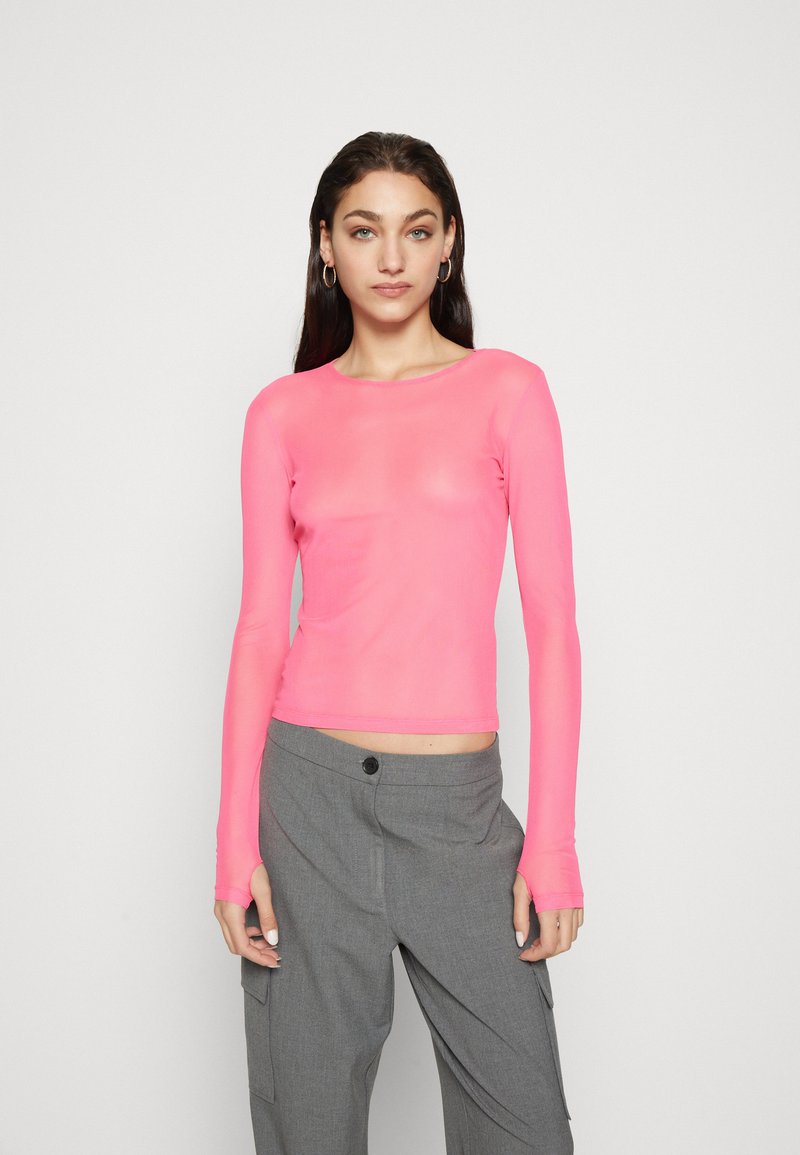 Monki Top dugih rukava - pink bright solid/ružičasto - Zalando.hr