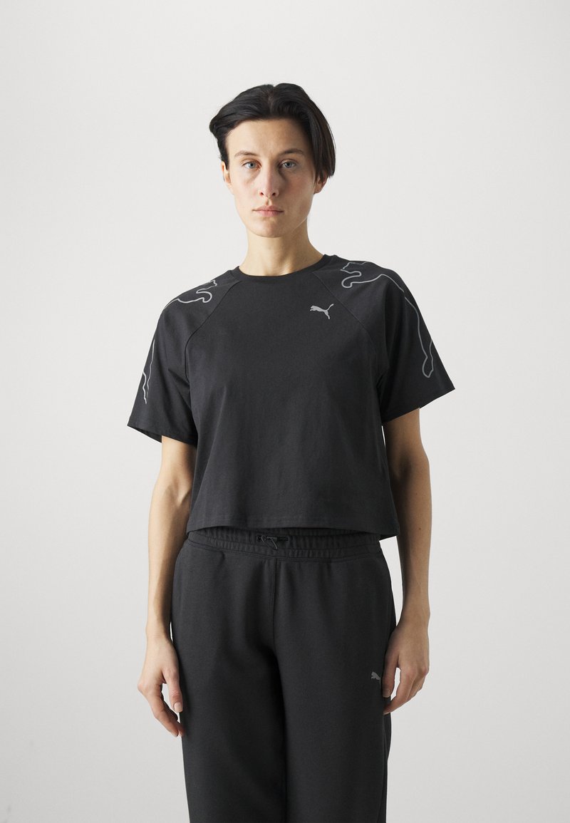Puma MOTION CAT - Sports T-shirt - black - Zalando.co.uk