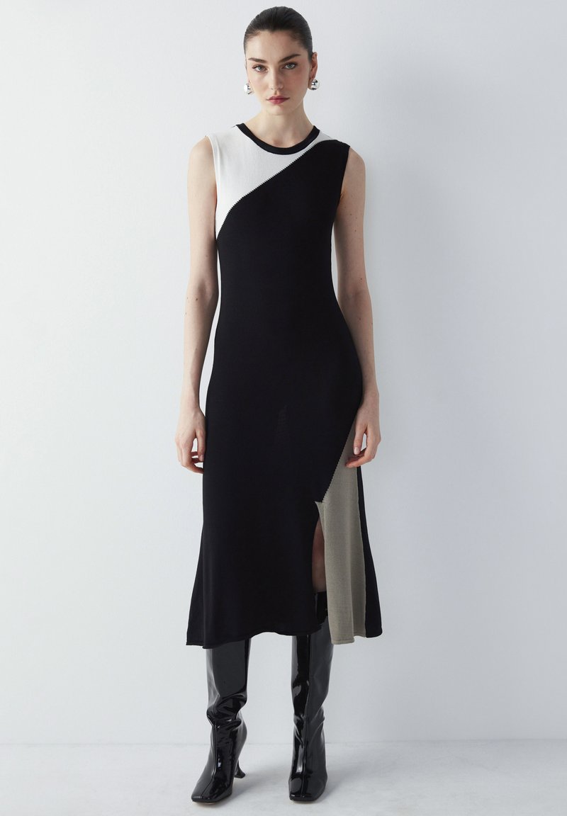 Ipekyol SLIM CUT COLORBLOCK - Jumper dress - black - Zalando