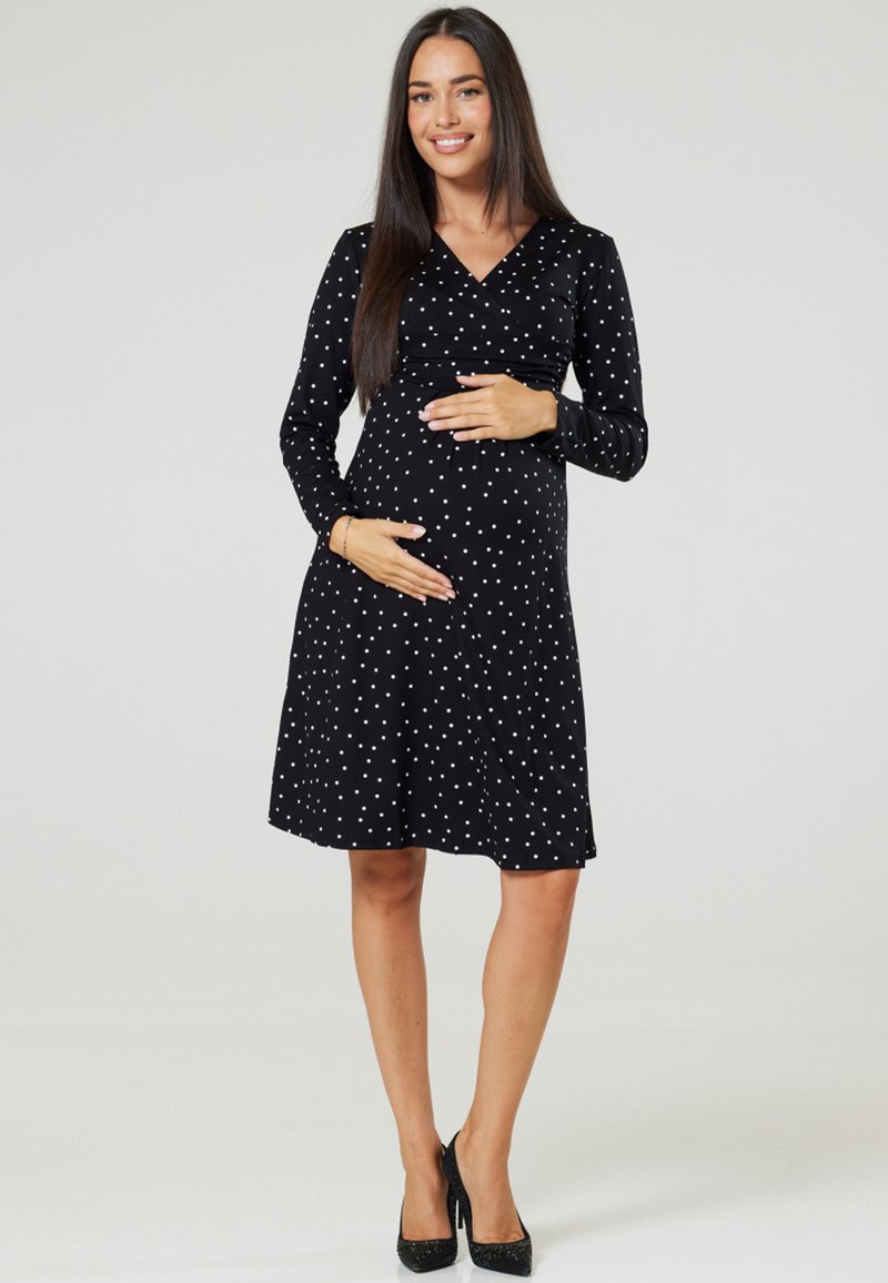 Chelsea Clark CLASSIC - Day dress - black white/metallic black - Zalando.ie