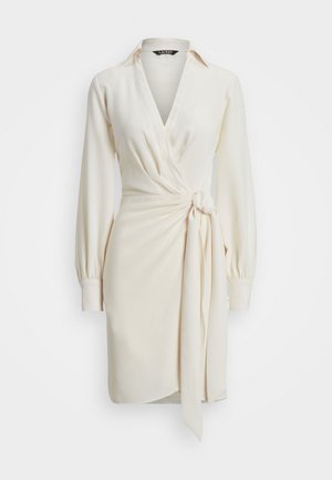 Lauren Ralph Lauren KAYTLIN SHORT SLEEVE DAY DRESS - Day dress - mascarpone cream/off-white ...