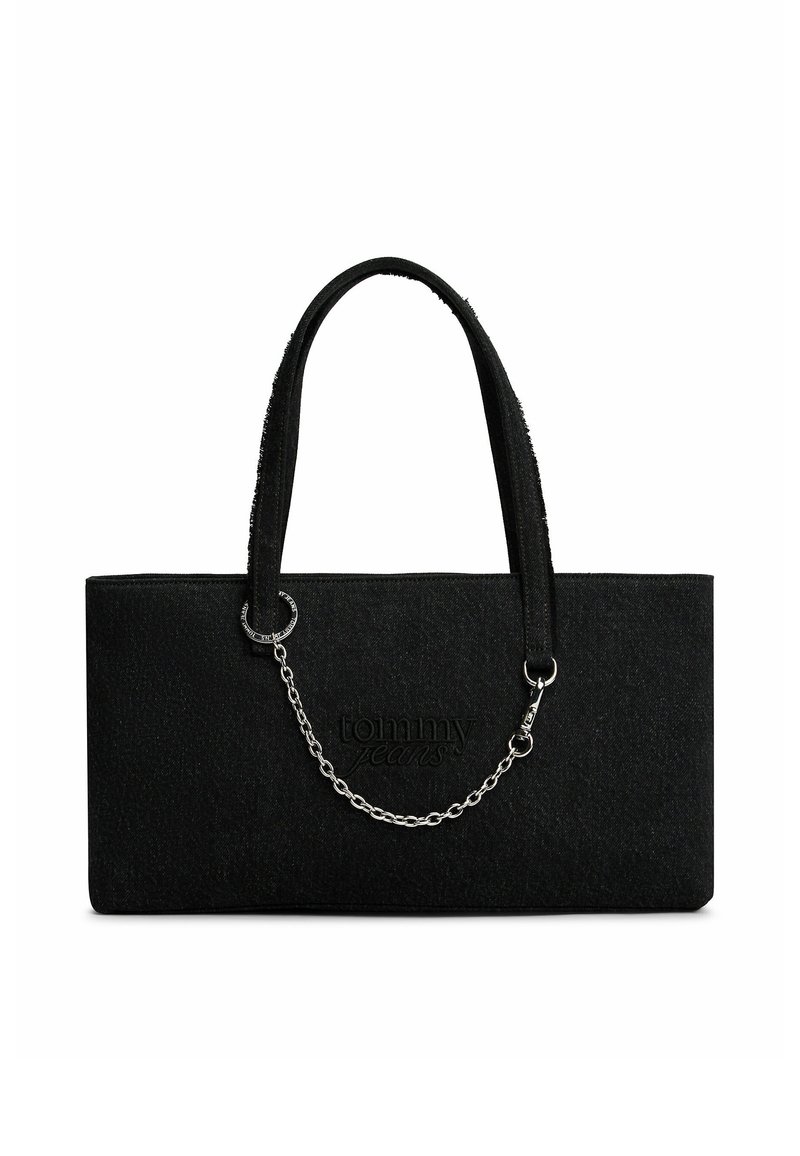 Tommy Jeans LOGO EMBROIDERY - Bolso de mano - black denim/negro ...
