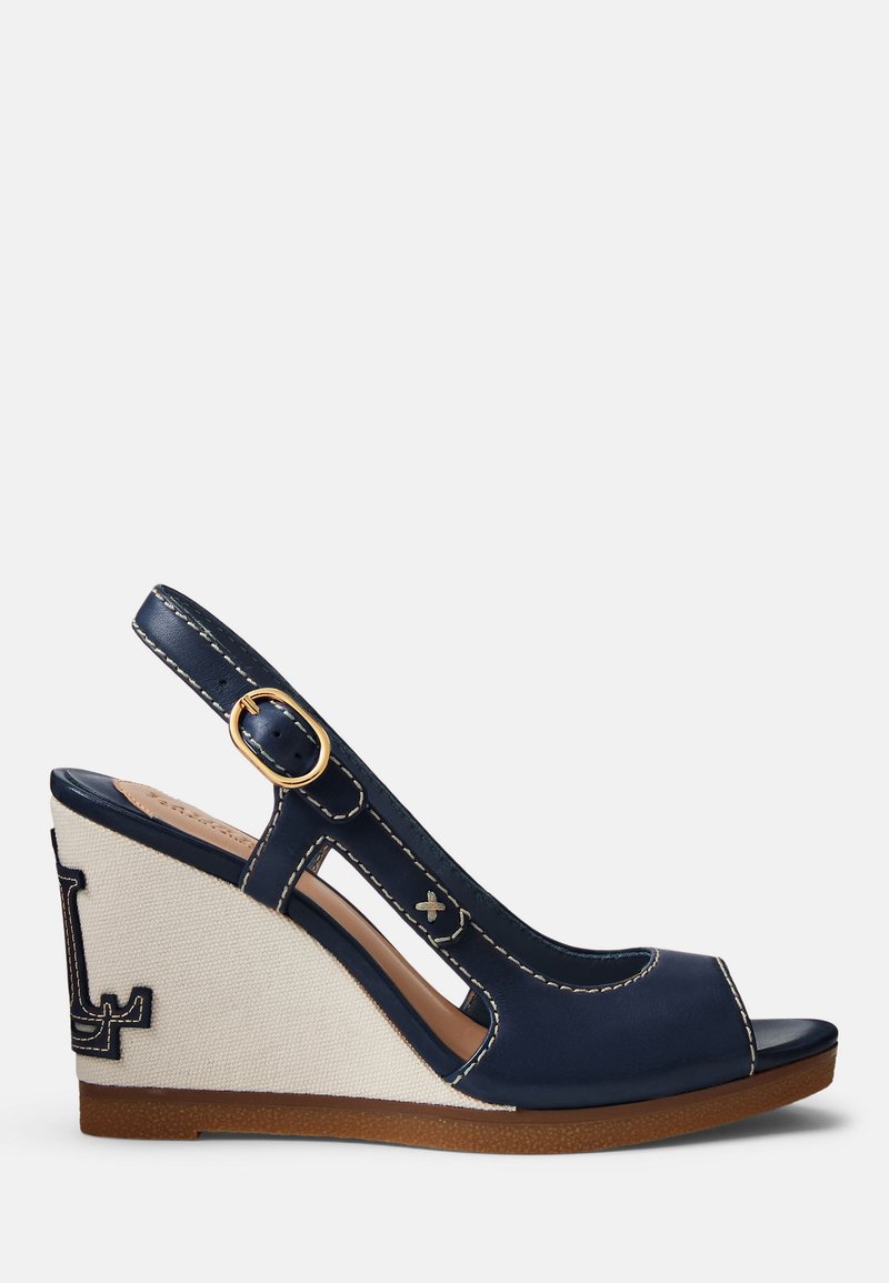 Lauren Ralph Lauren RONI WEDGE - Sandali con zeppa - refined navy/blu ...
