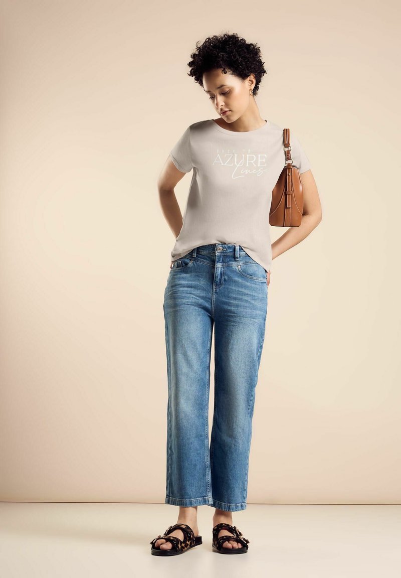 Street One WORDING - Print T-shirt - beige/mottled beige - Zalando