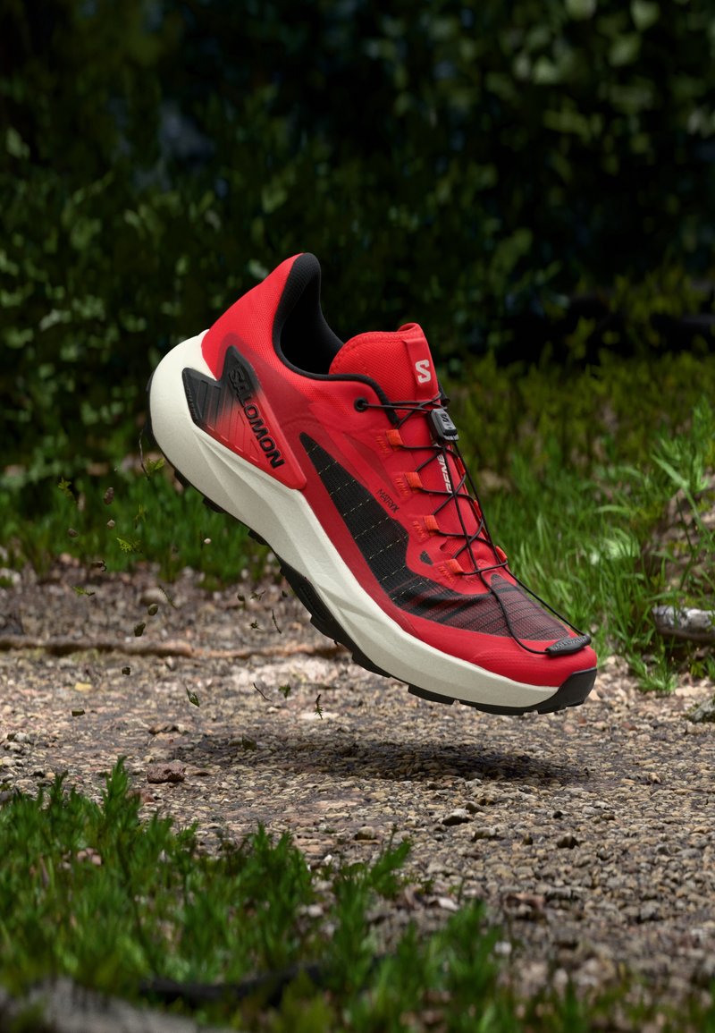 Salomon GENESIS - Løpesko for mark - fiery red/lava falls/black/rød ...