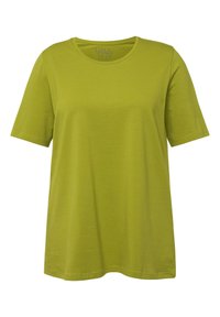Ulla Popken RUNDHALSAUSSCHNITT HALB - T-Shirt basic - apple green/oliv ...