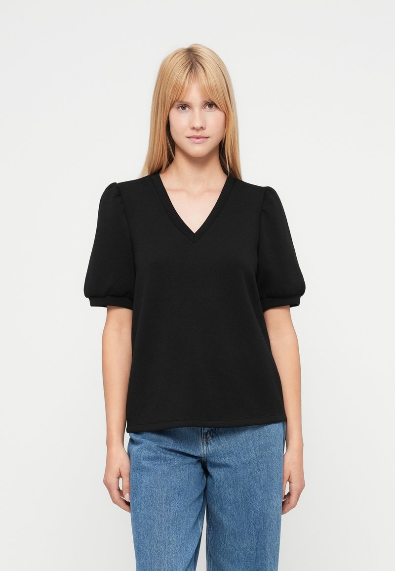 Object OBJANDREA RE V-NECK NOOS - Basic T-shirt - black - Zalando