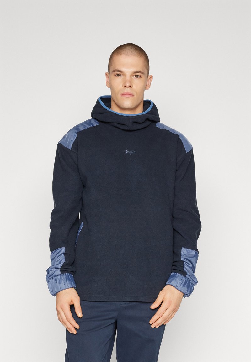 Denim Project CONTRAST HIGH NECK - Džemperis ar kapuci - carbon blue ...