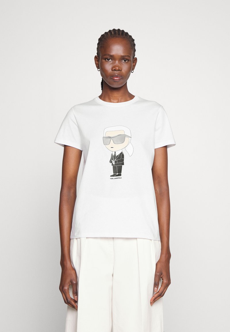 KARL LAGERFELD IKONIK KARL - T-shirts med print - white/hvit - Zalando.no