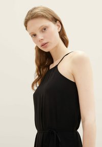TOM TAILOR DENIM AMERICAN NECKLINE MAXI DRESS - Maxikleid - deep black ...