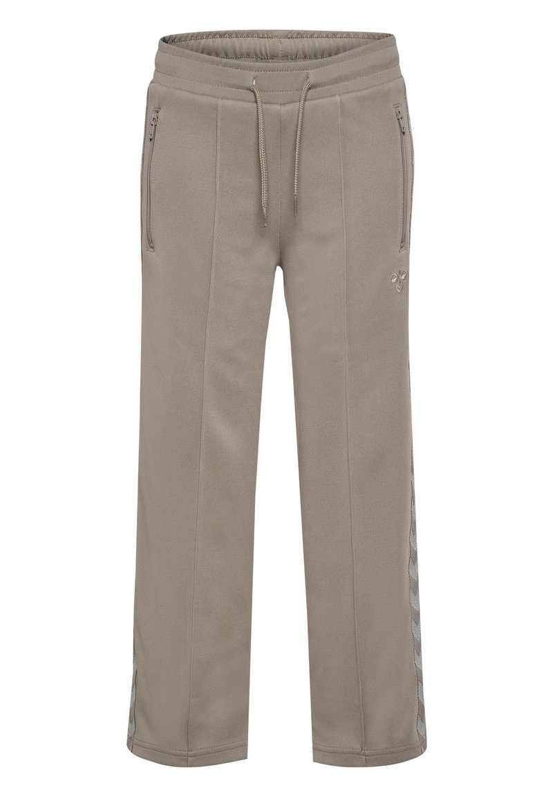 Hummel WIDE LEG TAPE - Tracksuit bottoms - rock ridge/taupe - Zalando
