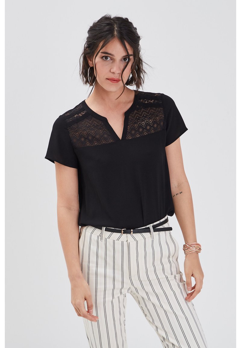 Cache Cache MIT KURZEN ÄRMELN - Camiseta estampada - noir/negro ...