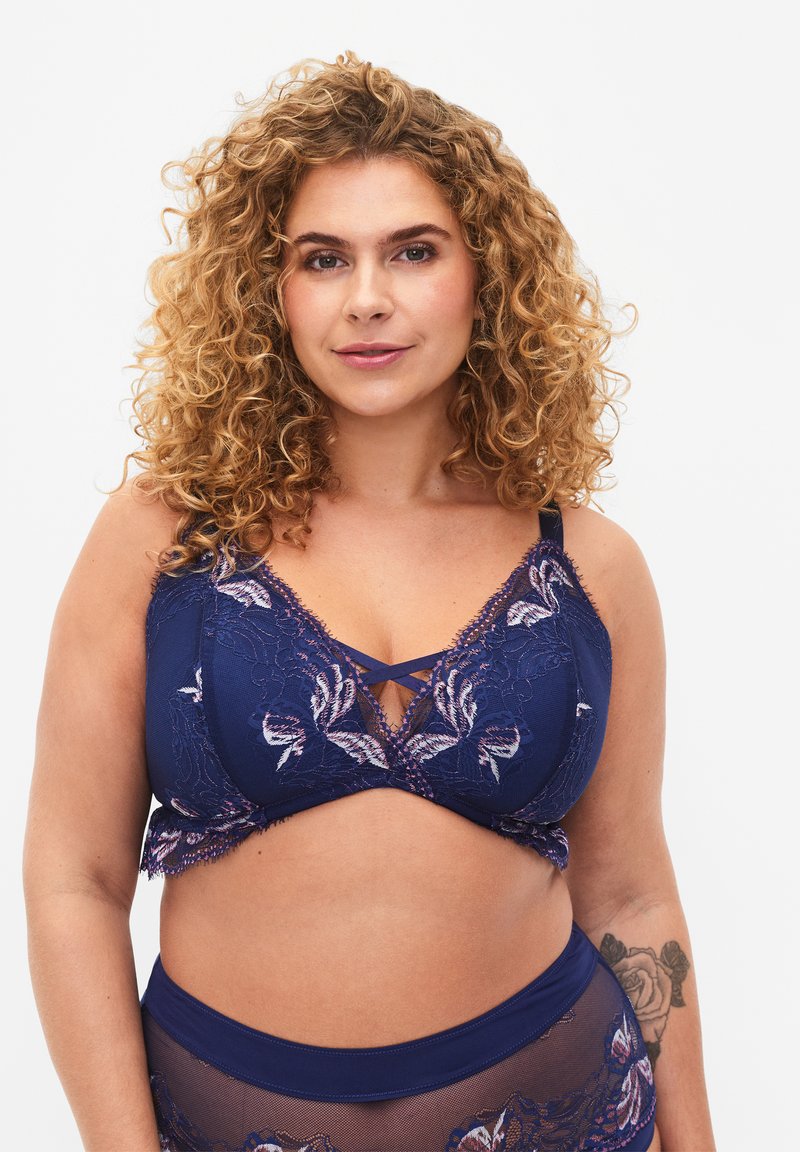 Devoted By Zizzi WITH STRING DETAIL AND PADDING - Triangel BH - medieval blue/blau - Zalando.ch