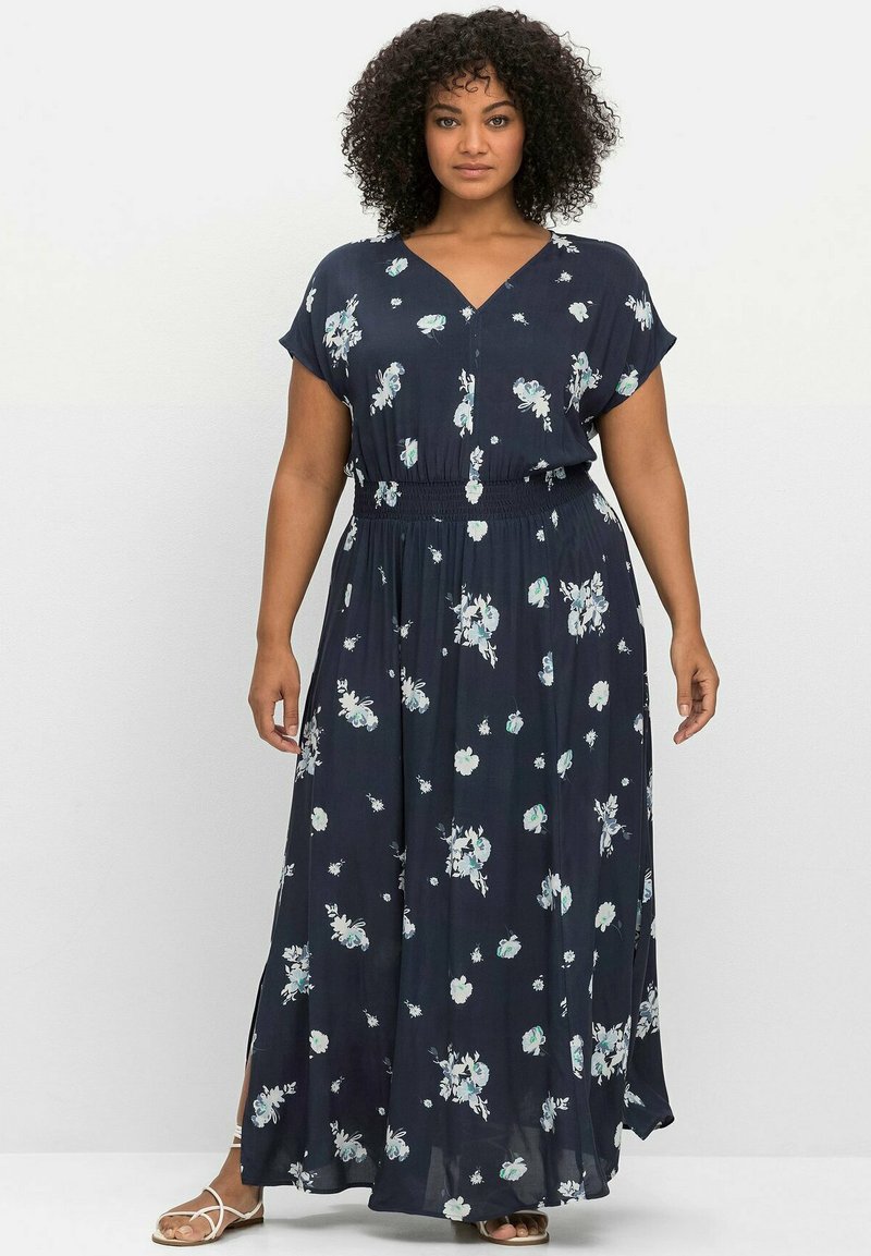 Sheego Vestido largo - nachtblau gemustert/azul marino - Zalando.es