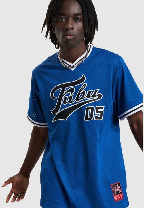FUBU RETRO PINSTRIPE - T-Shirt print - blue white/blau - Zalando.ch