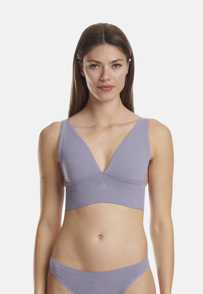 Adidas Sportswear Longline Plunge Lounge Bustier Graublau Blue Grey