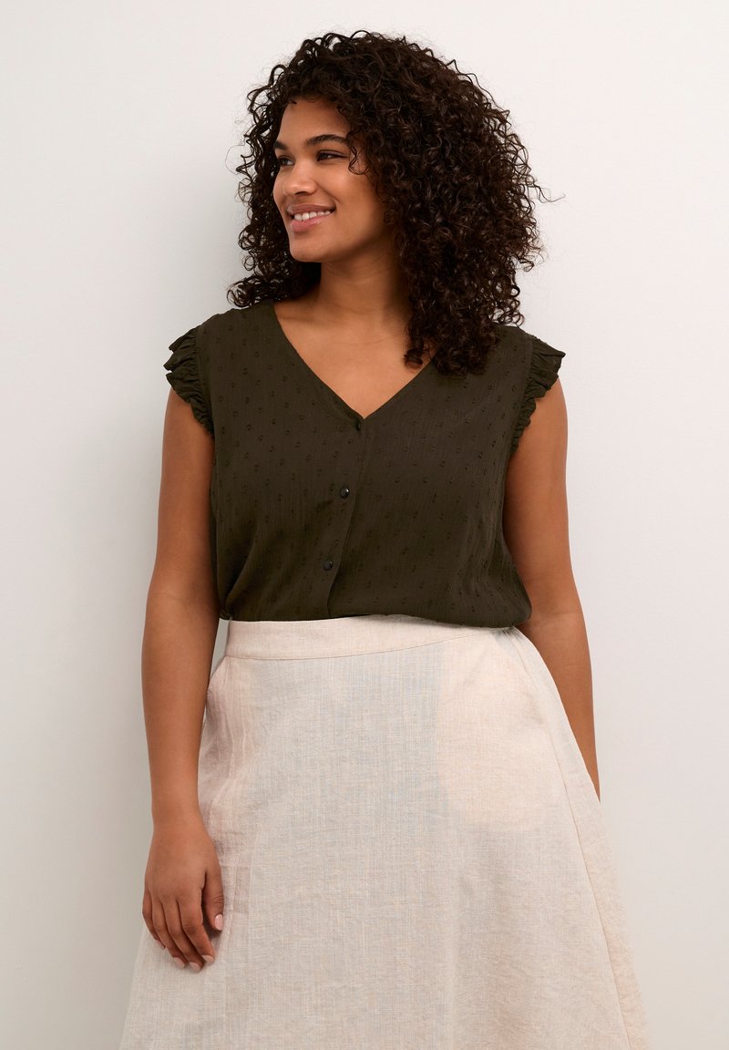 Kaffe Curve JOANA - Blouse - forest night/green - Zalando