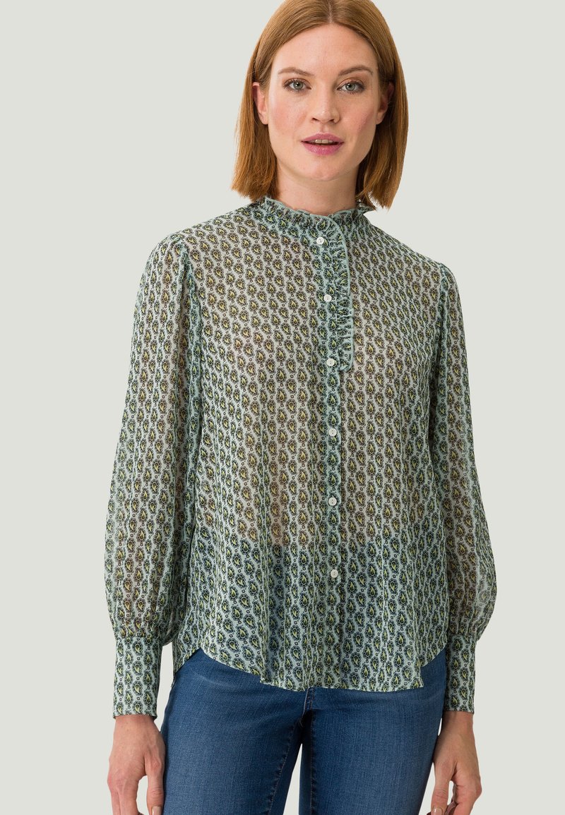 zero RÜSCHEN MIT PRINT - Chemisier - green/vert - ZALANDO.FR