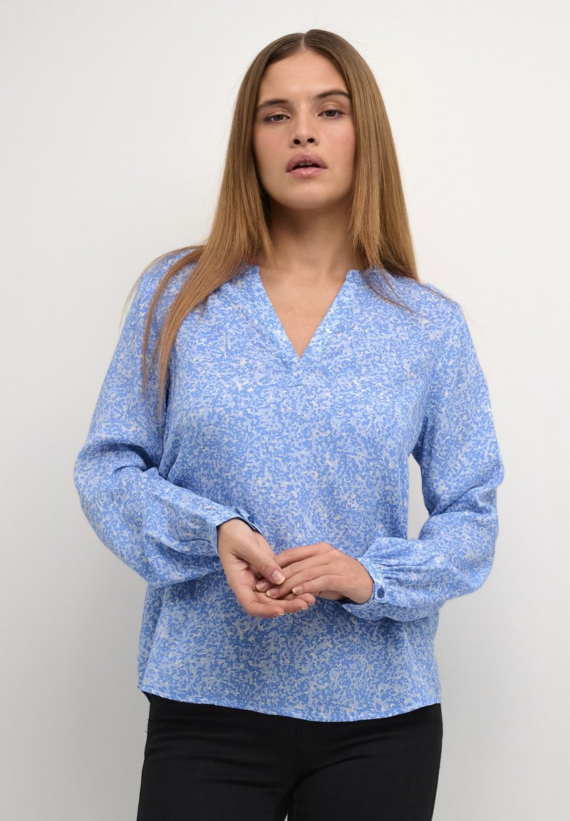 Kaffe KAIDA BBB - Blouse - blue tone leo print/bleu - ZALANDO.FR