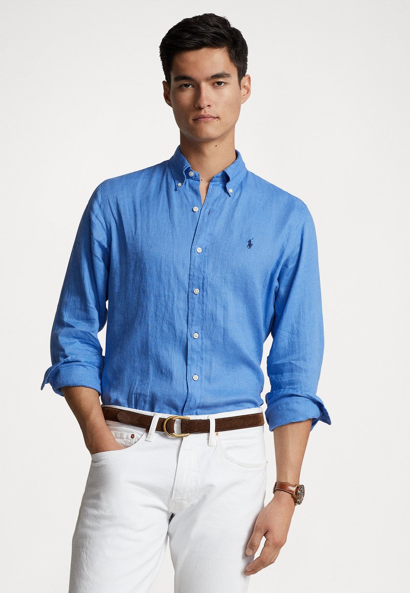 Polo Ralph Lauren SLIM FIT LINEN SHIRT - Shirt - summer blue/blue ...